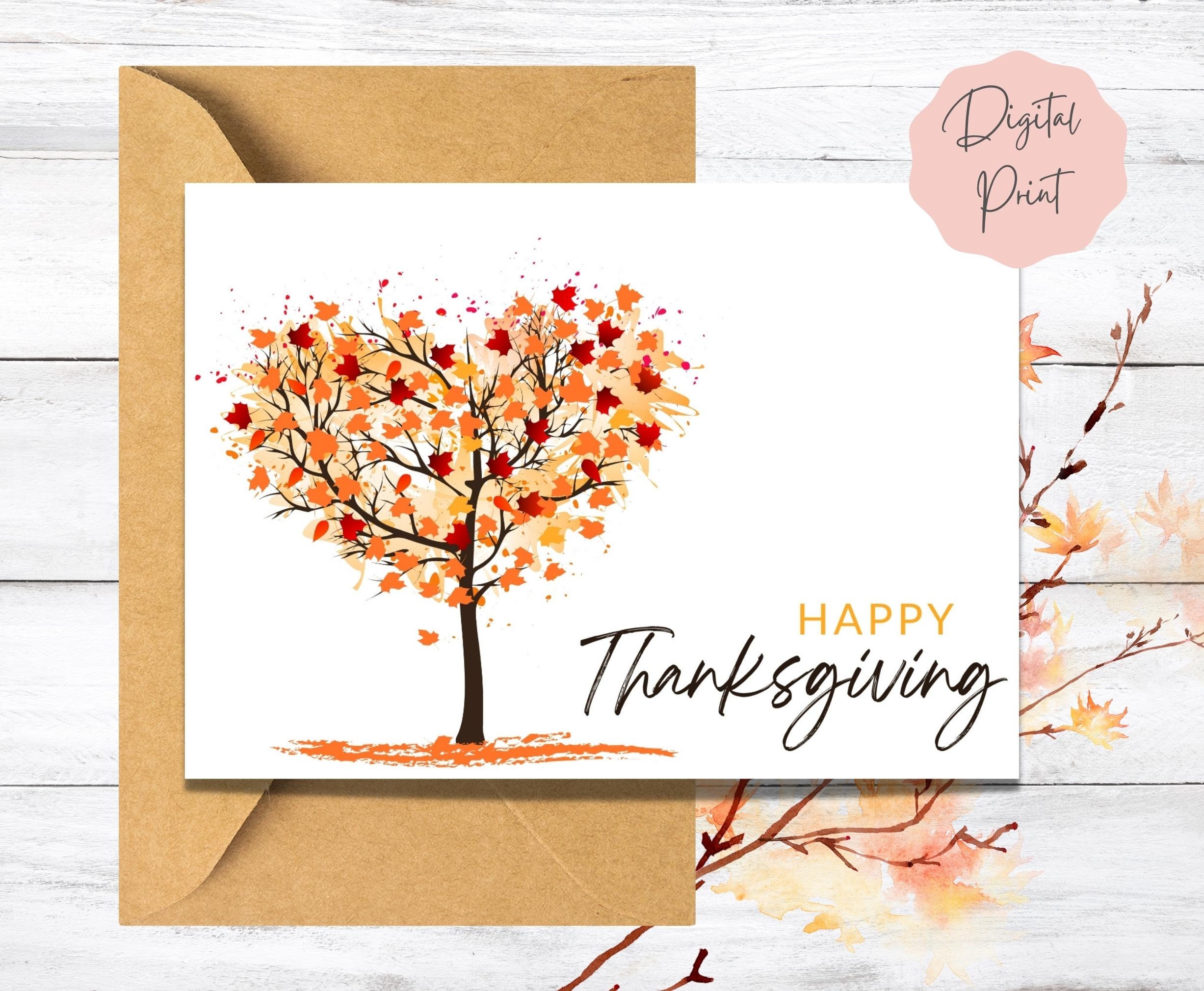 Printable Thanksgiving Card for Anyone | Simple Thanksgiving Card for ...