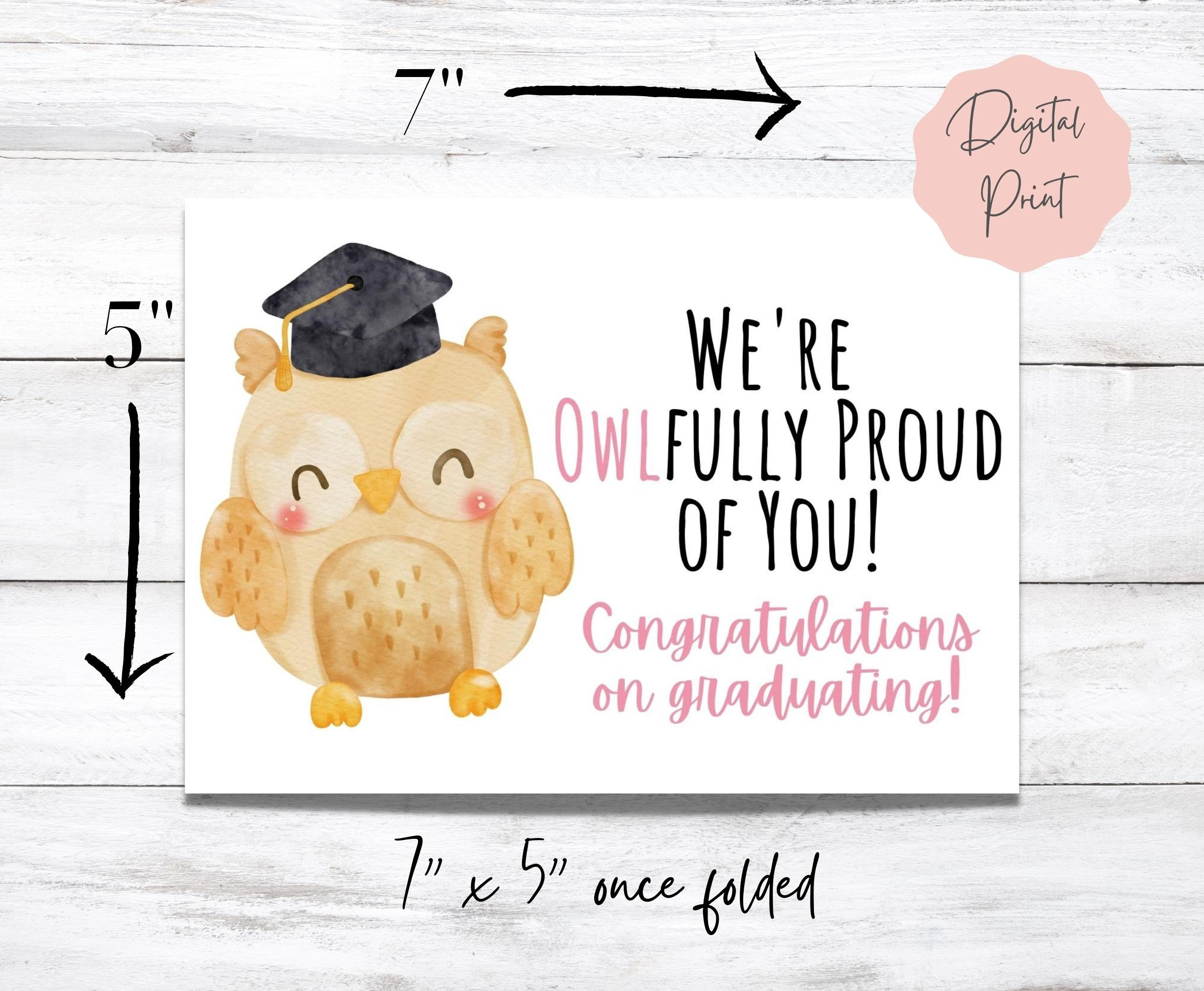 Printable Graduation Card Owl Graduation Card Digital Card - Etsy