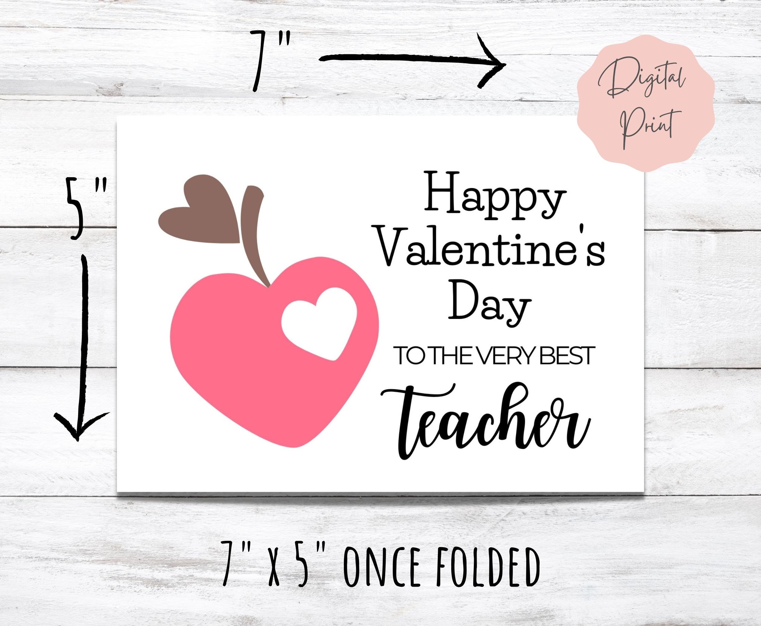 Printable Valentine for Teacher, Digital Valentine's Day Card for ...