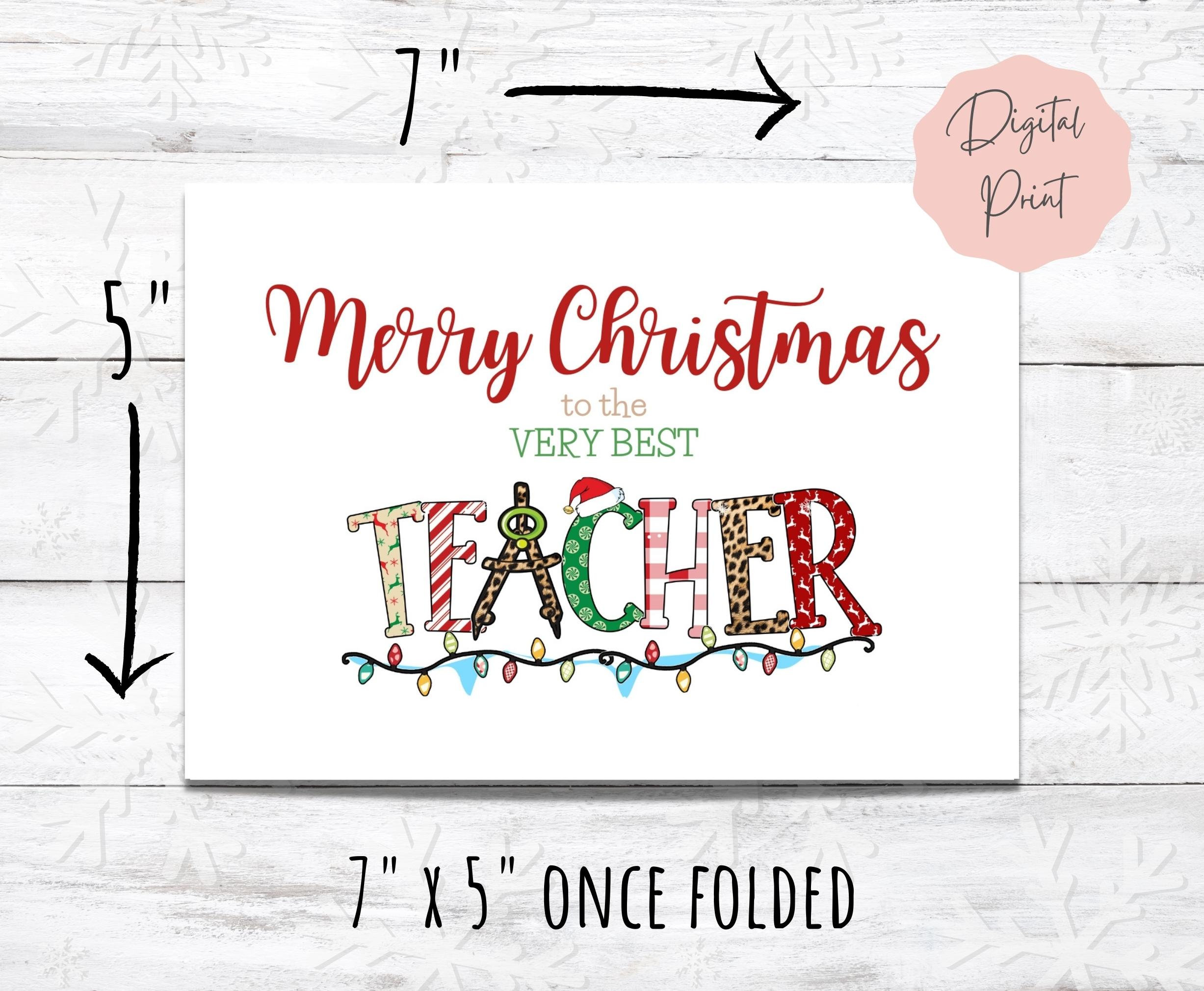 Printable Christmas Card for Teacher | Christmas Card From Kids to ...
