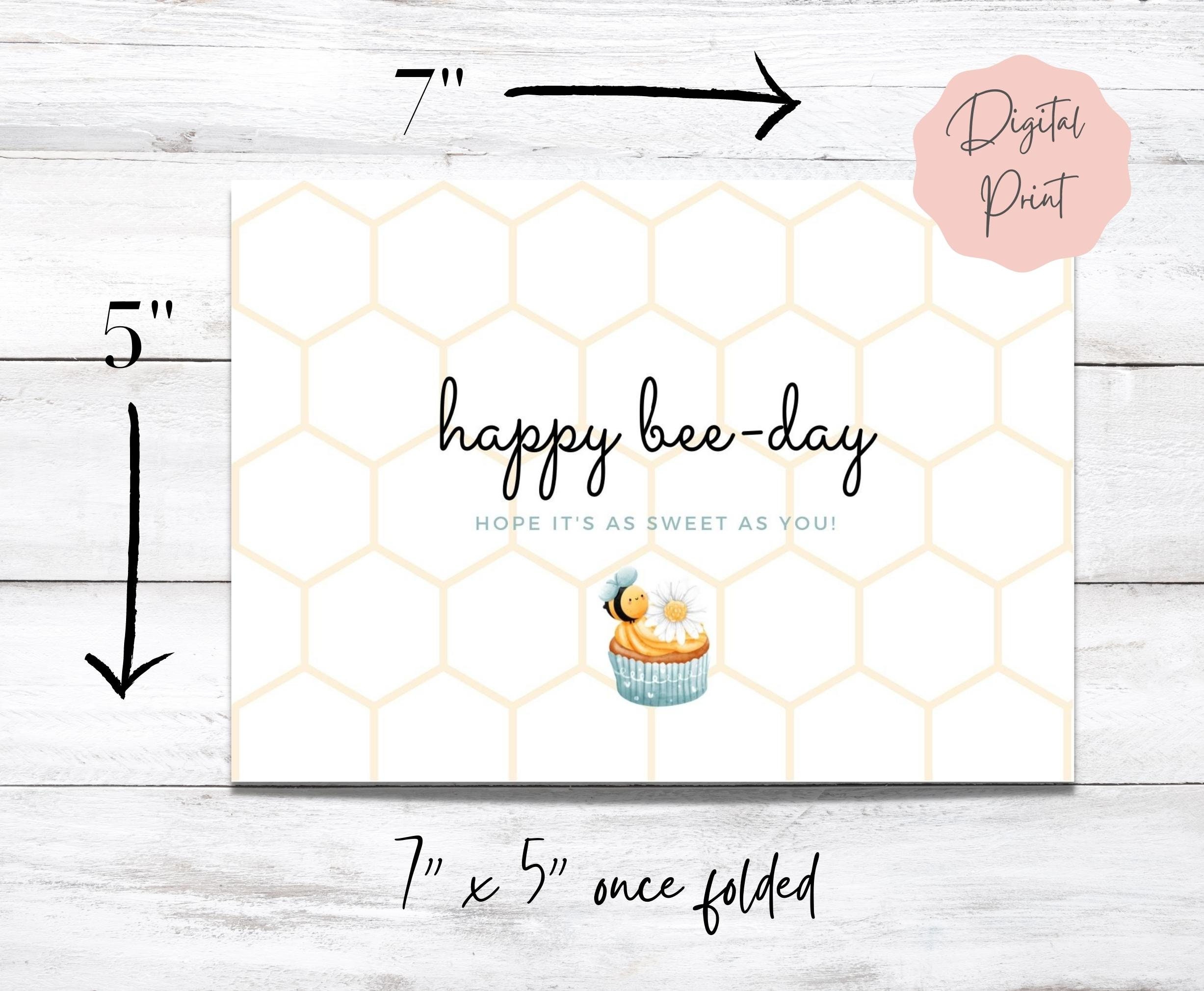 Printable Bee Themed Birthday Card for Her | Cute Birthday Card With ...