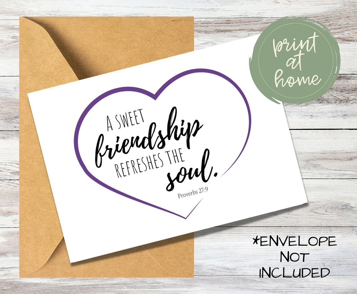 Printable Card With Scripture Digital Cards Friendship Encouraging ...