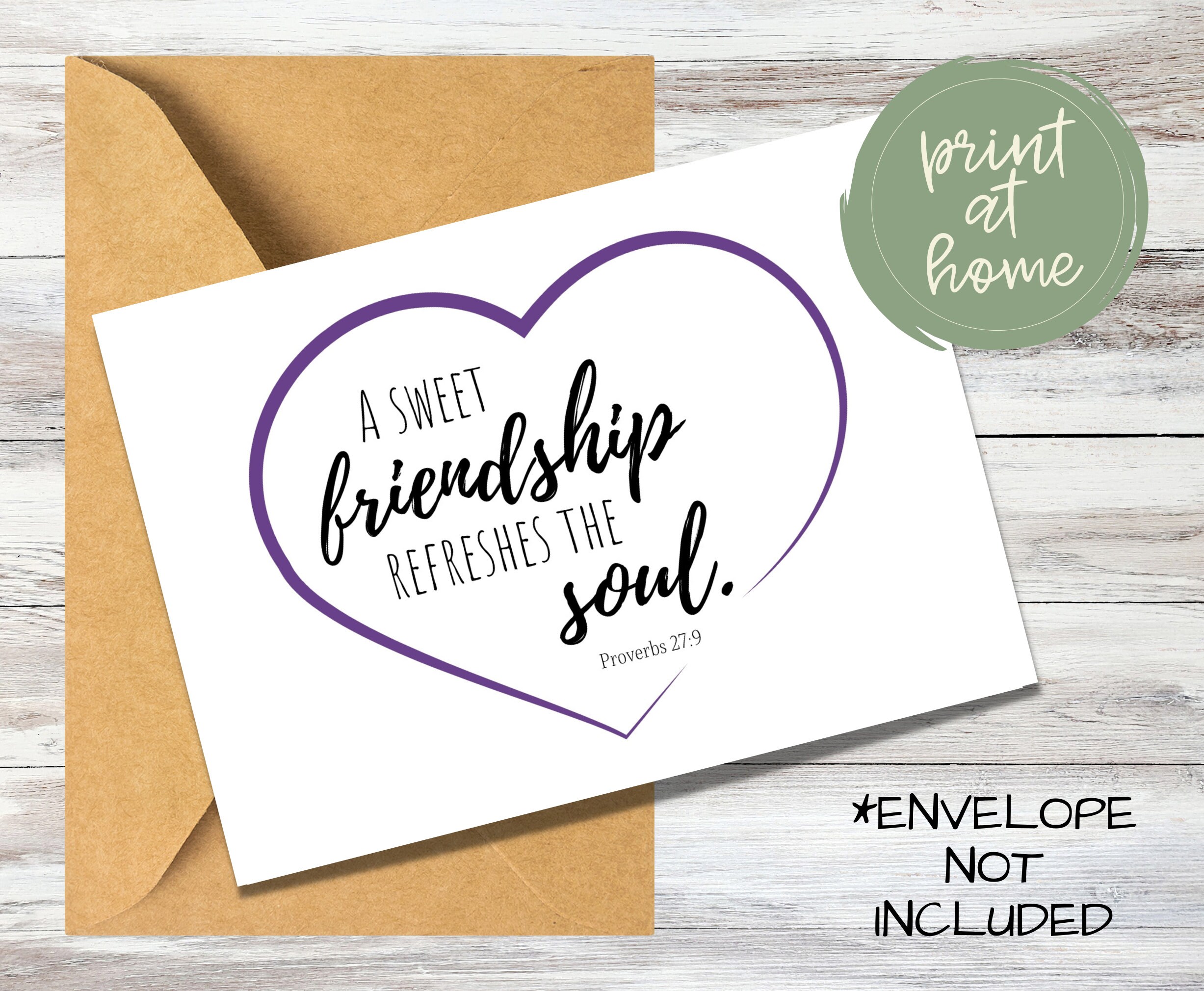 Printable Card With Scripture Digital Cards Friendship Encouraging ...