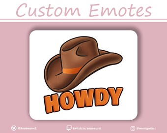 Pink Howdy Emote Twitch Emote Youtube Emote Discord Emote Community ...