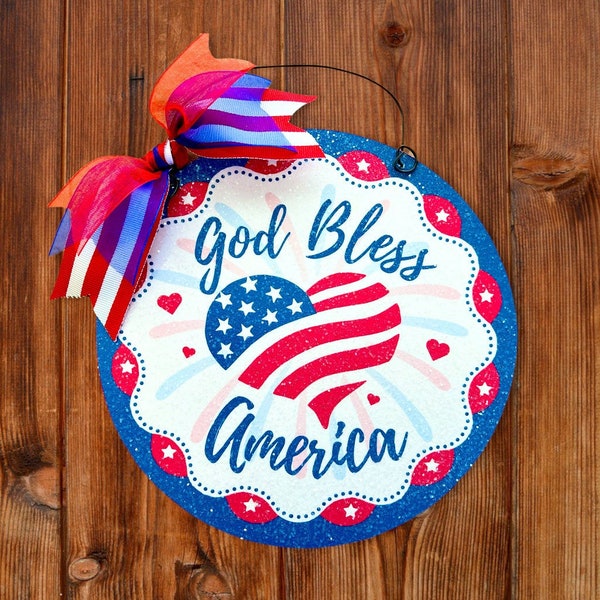 God Bless America Metal Sign Etsy