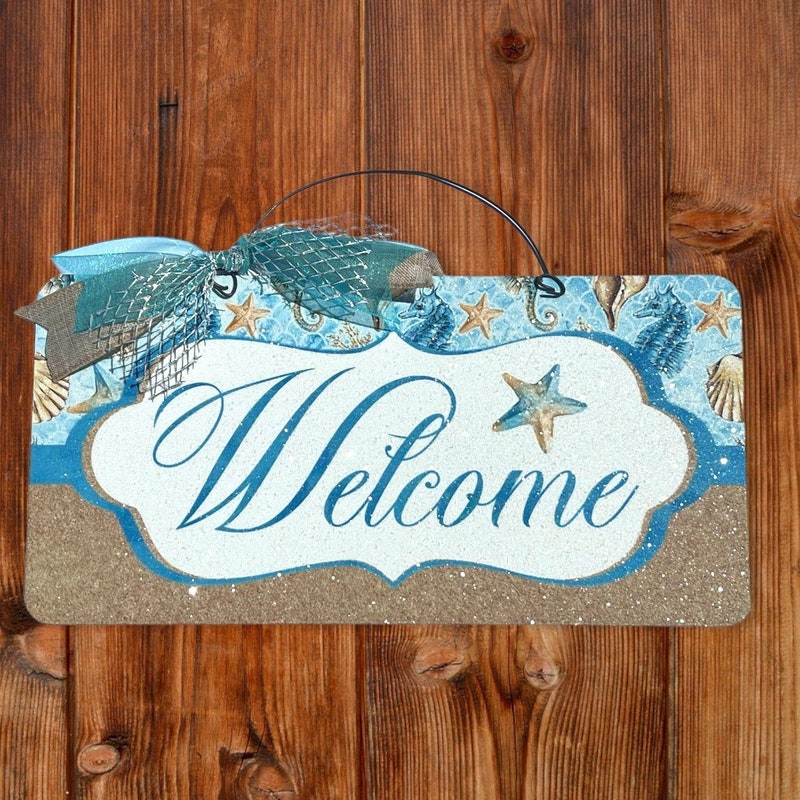 Beachy Welcome Sign - Etsy