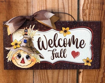 Scarecrow Porch Sign SVG File Halloween Sign Fall Porch Sign - Etsy