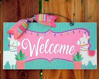 Llama Birthday Welcome Sign - Etsy
