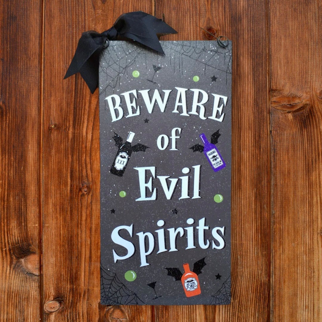 Beware of Evil Spirits Sign. - Etsy