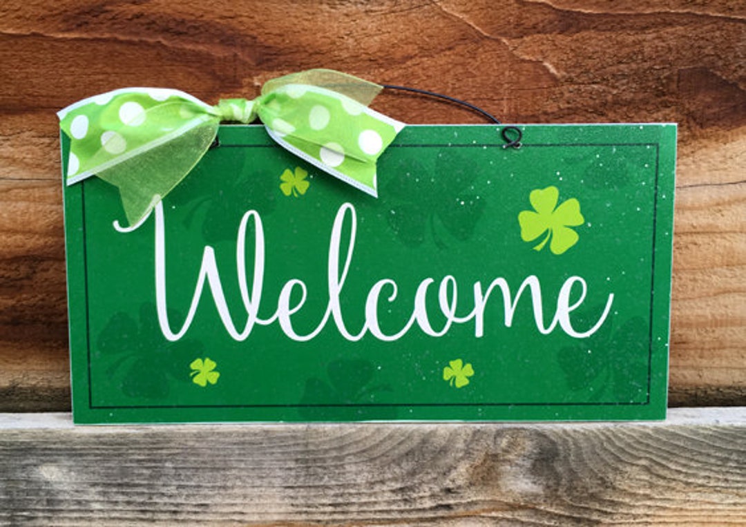 Welcome Clover Sign. - Etsy