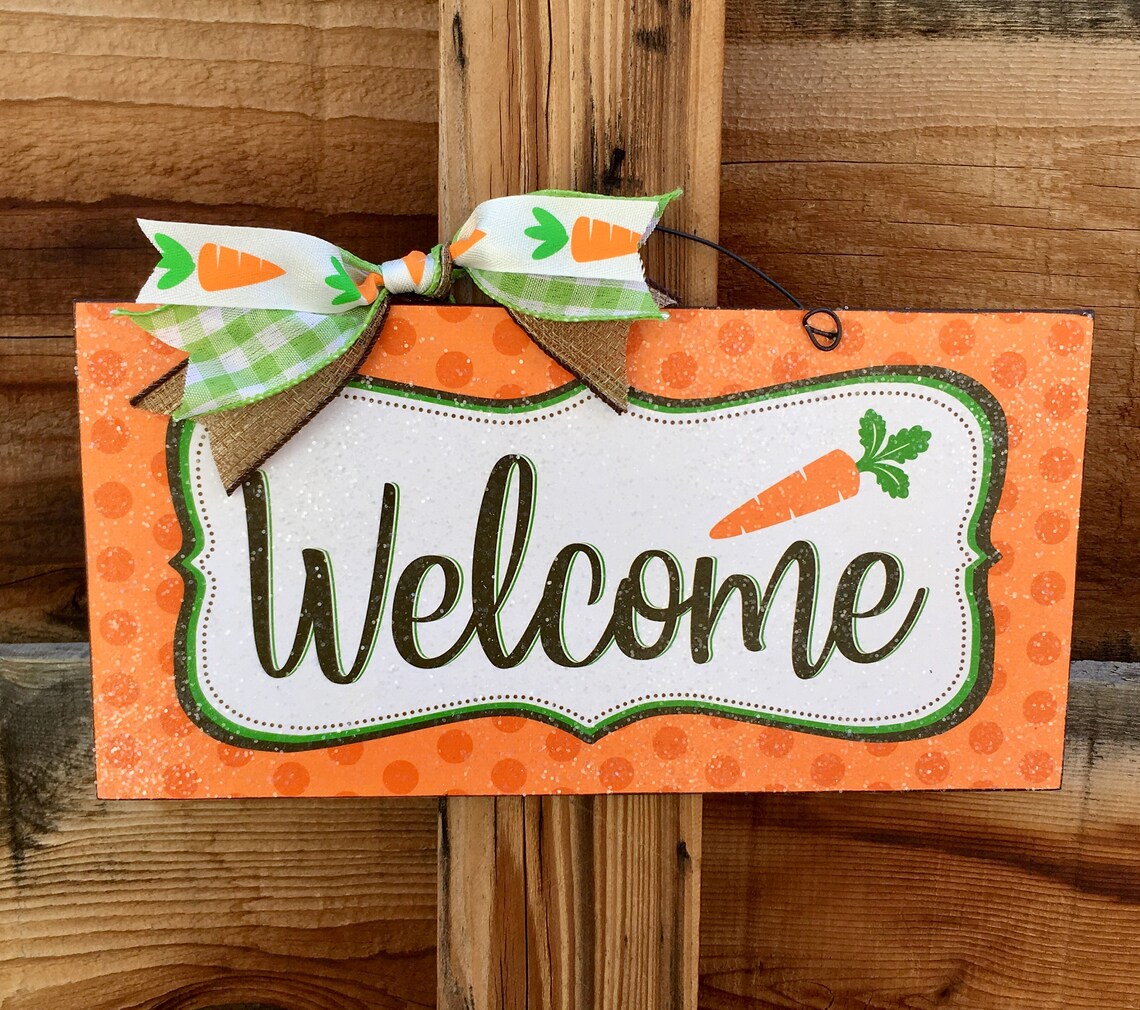 Welcome Carrot Sign.customizable Text. - Etsy