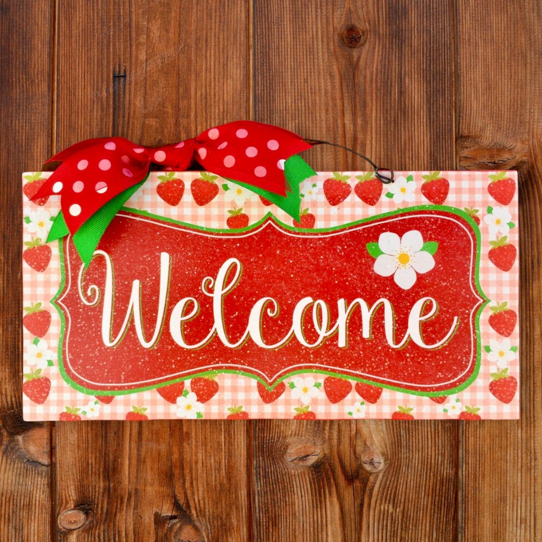 Strawberry Welcome Sign. - Etsy
