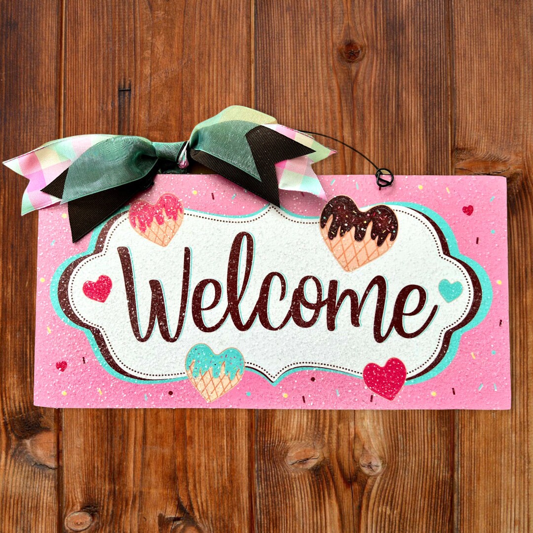 Waffle Cookie Heart Welcome Sign. - Etsy