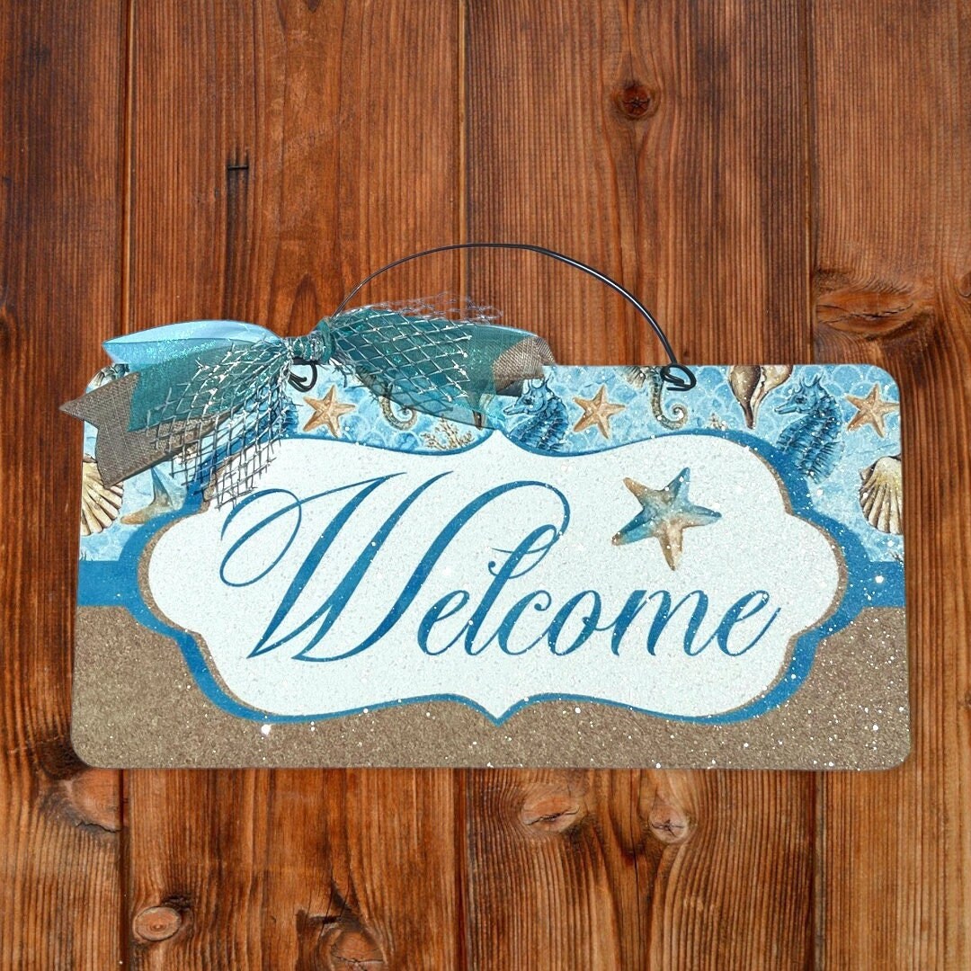 Welcome Starfish Wood Sign. - Etsy