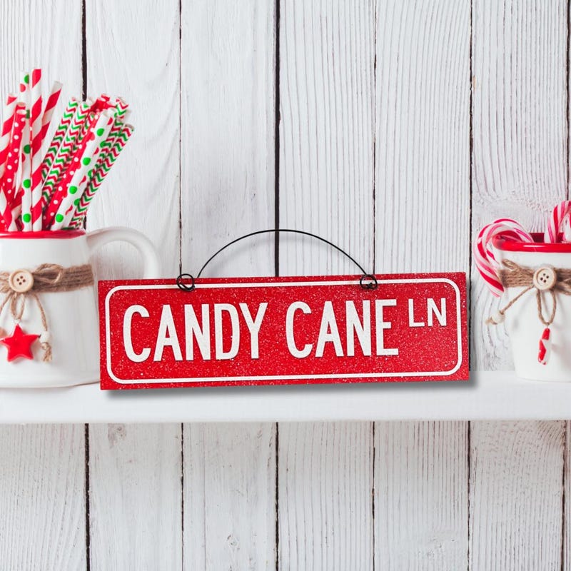 Candy Cane Lane Sign - Etsy