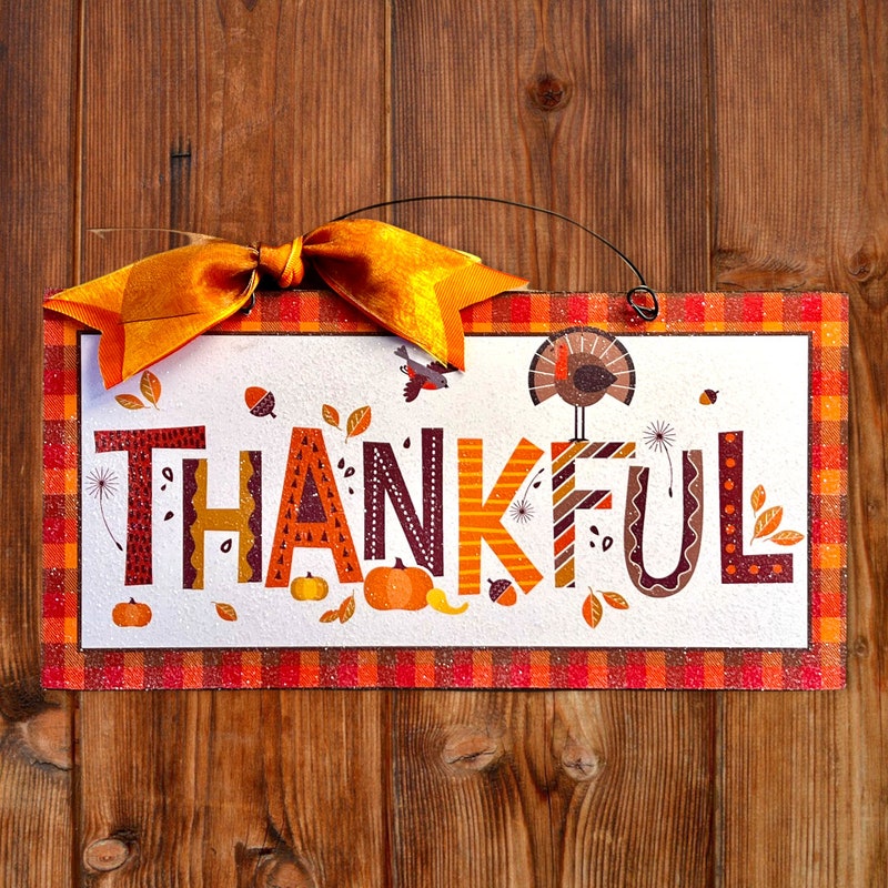 Thankful Wood Sign - Etsy