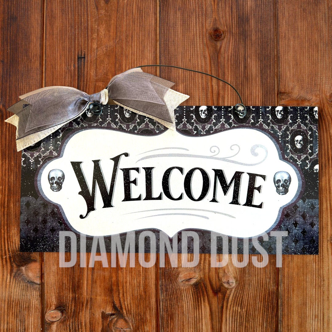 Welcome Skull Halloween Sign. - Etsy