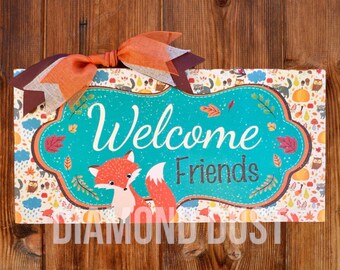 Fox Welcome Door Sign - Etsy