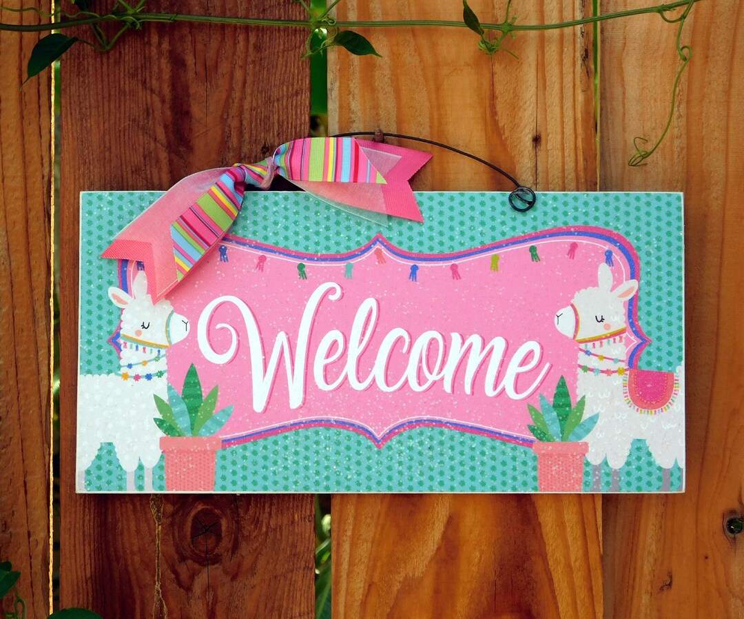 Llama Welcome Sign. Custom Text Option. - Etsy
