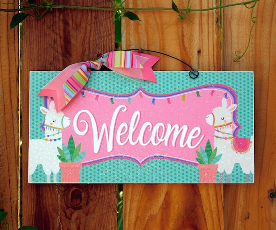 Llama Welcome Sign. Custom Text Option. | Etsy