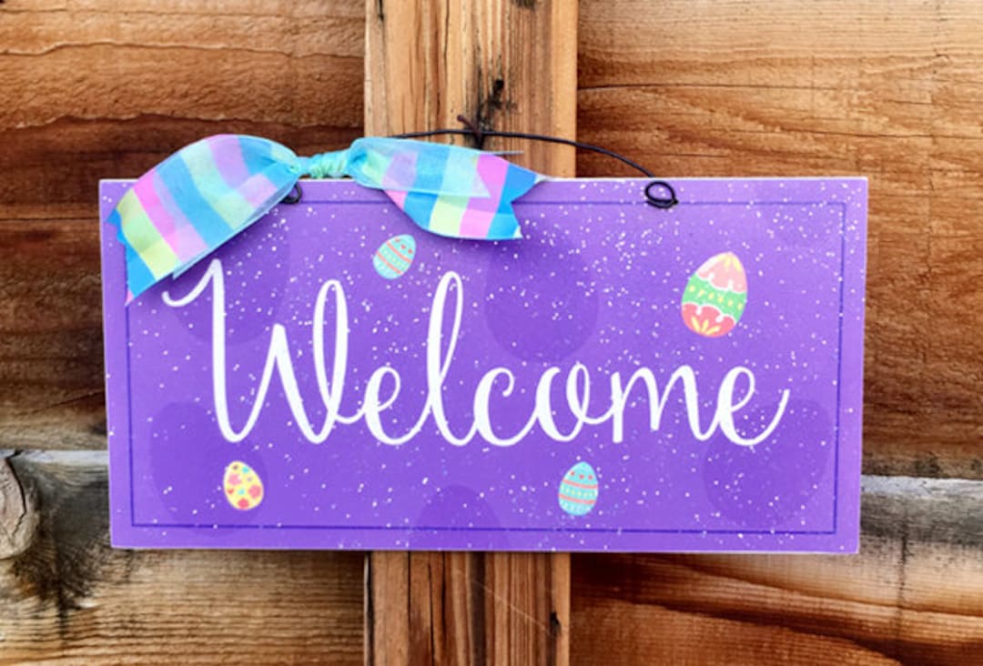 Welcome Easter Egg Sign. - Etsy