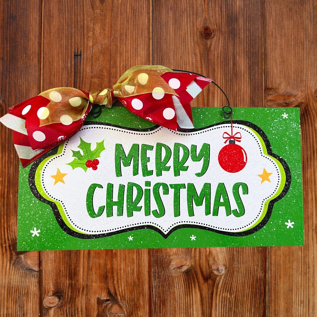 Green Merry Christmas Sign. - Etsy