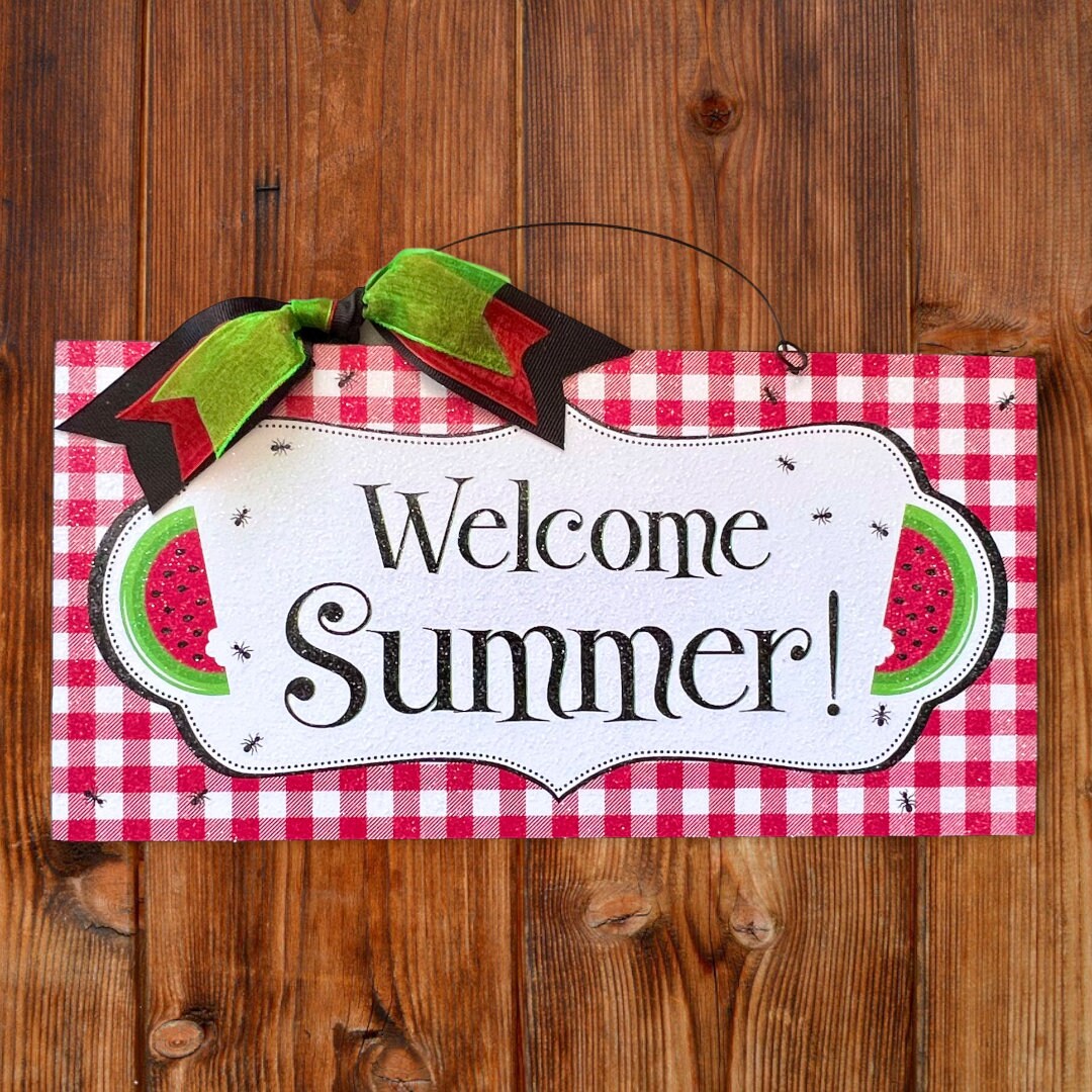 Welcome Summer Watermelon Sign. Wood or Metal Option. - Etsy