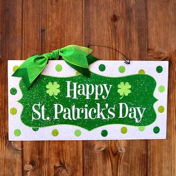 Happy St.patrick's Day Sign With Dots. | Etsy