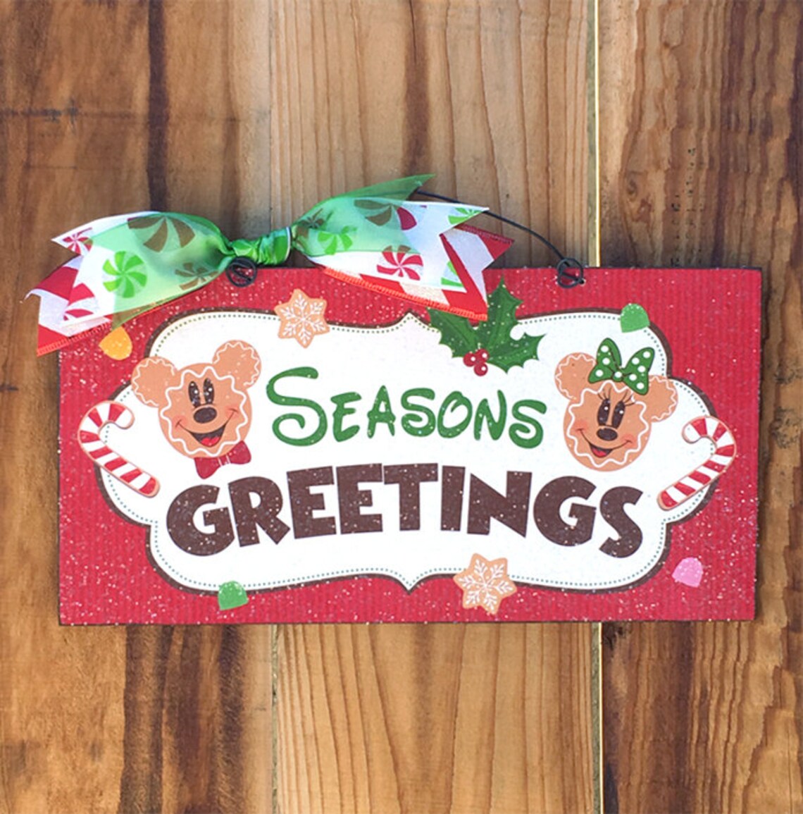 Mickey and Minnie Gingerbread Season's Greeting Sign. - Etsy