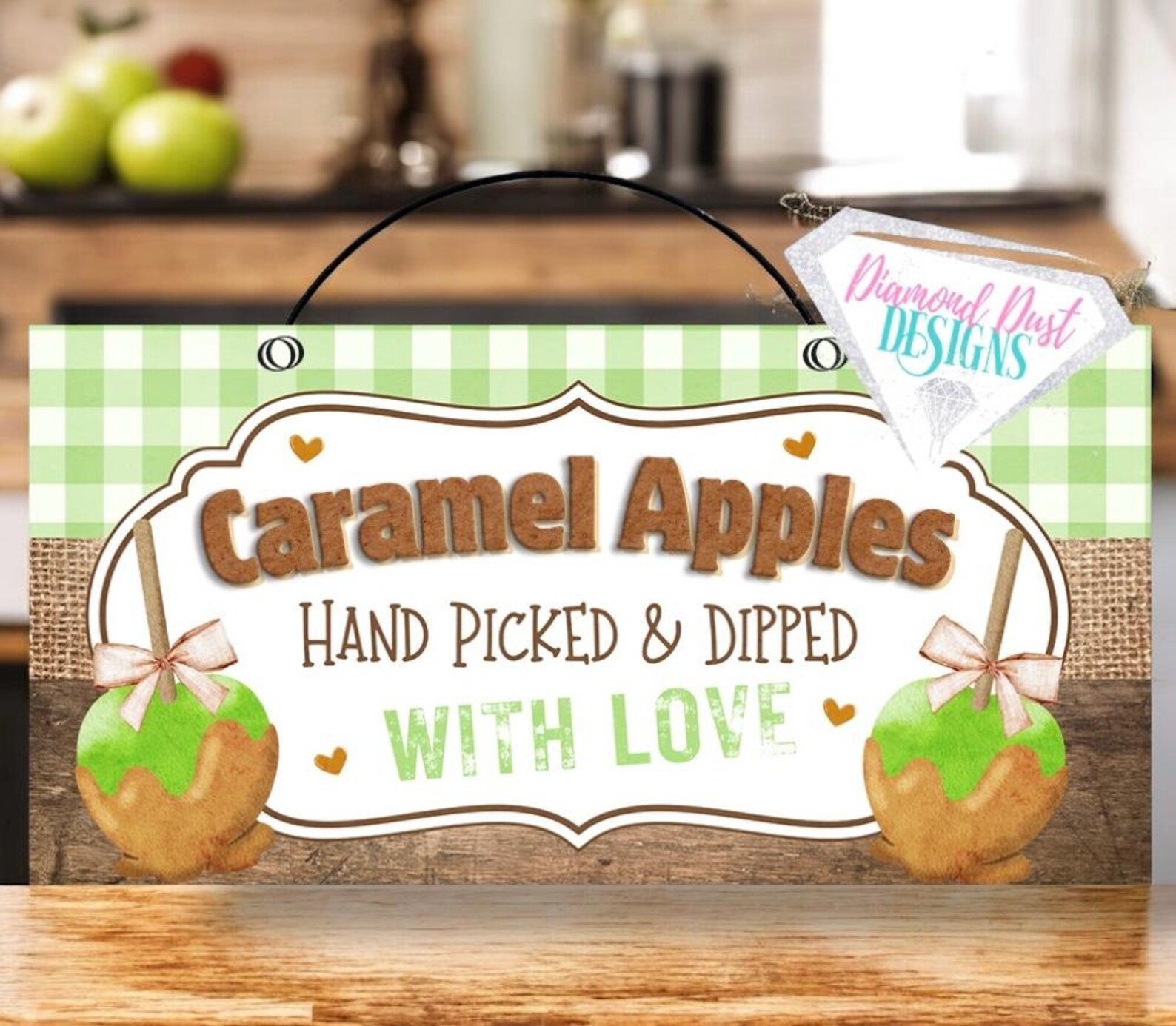 Caramel Apple Sign 12x6 Inches. Red or Green Apple Options. - Etsy