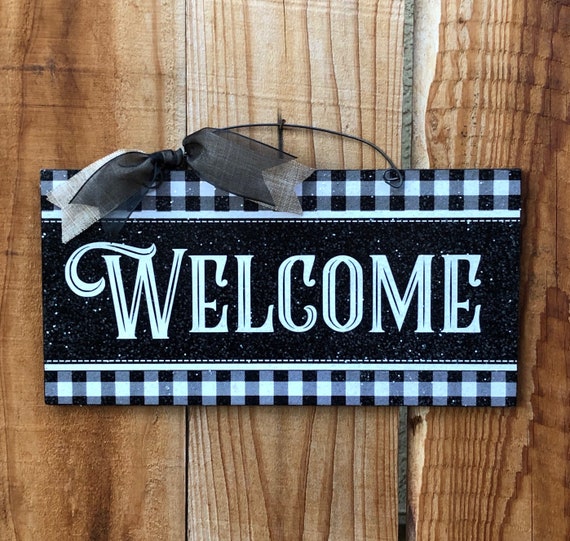 Welcome Buffalo Check Sign. Wood or Metal Option. | Etsy