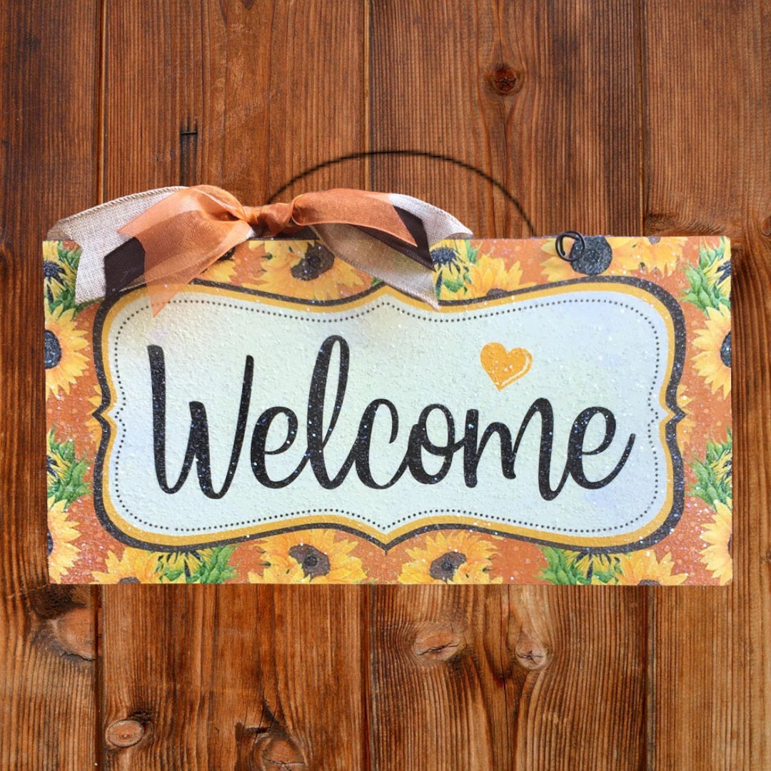 Welcome Sunflower Sign. - Etsy