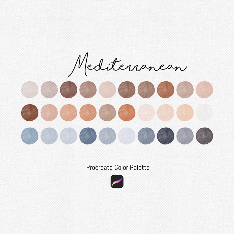 Mediterranean Procreate Color Palette Procreate Swatches - Etsy