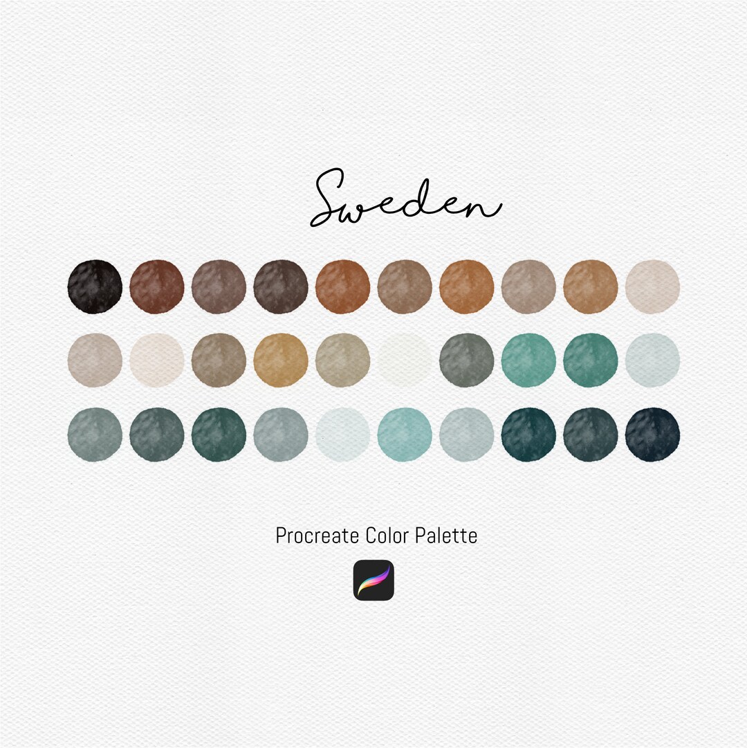 Sweden Procreate Color Palette, Procreate Swatches, Digital Download - Etsy