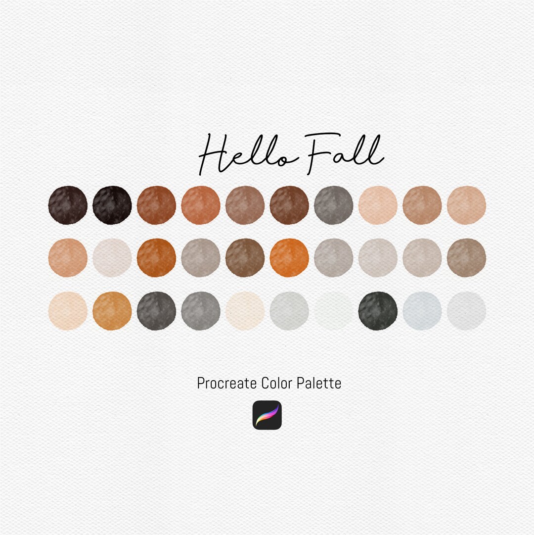 Hello Fall Procreate Color Palette Procreate Swatches Etsy