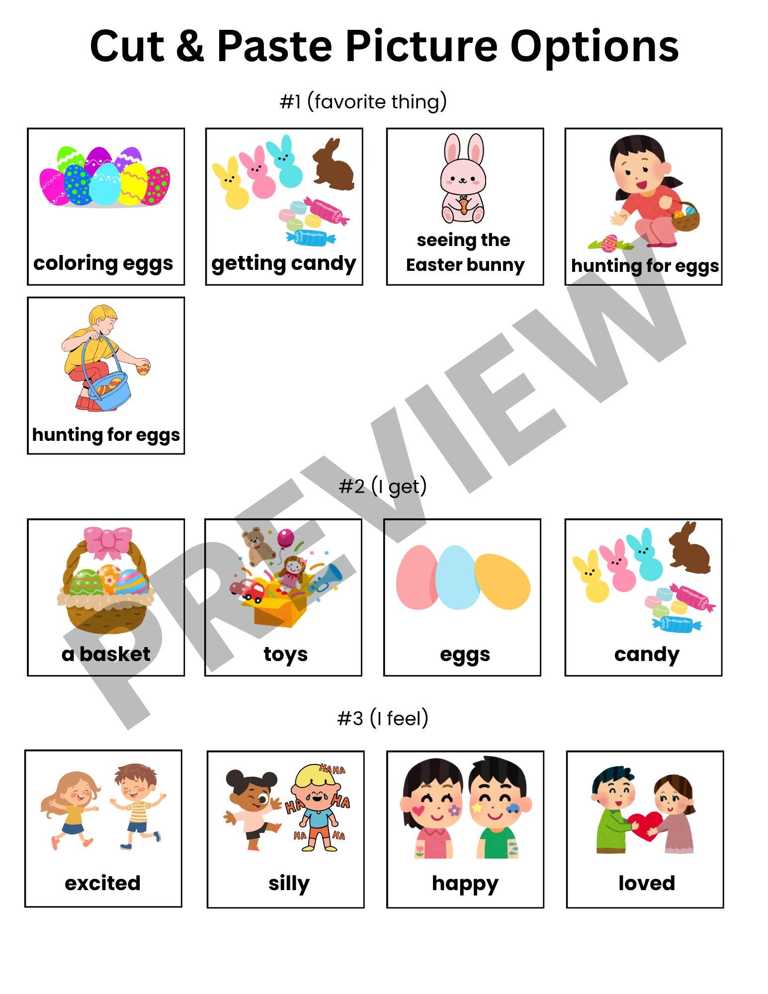 Easter Adapted Writing | Cut & Paste Sentences | No Prep - Etsy