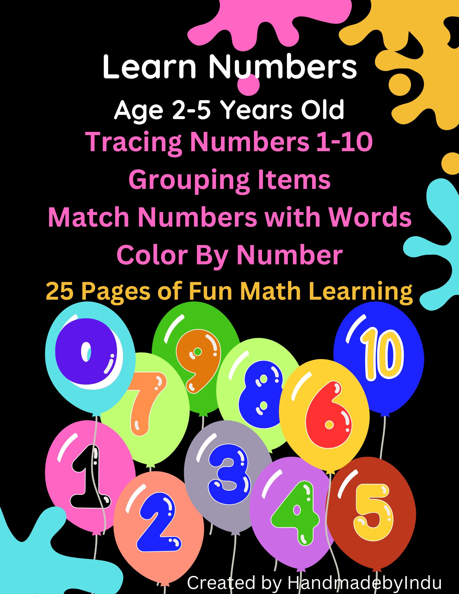25 Page Printable Number Workbook With Number Tracing, Counting and ...
