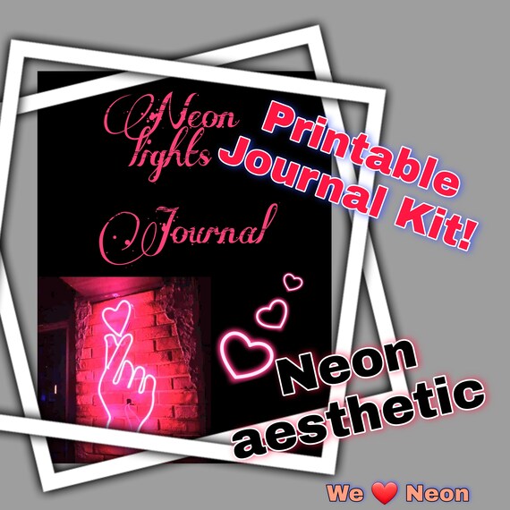 Neon Lights Journal Aesthetic Planner Calendar Printable | Etsy