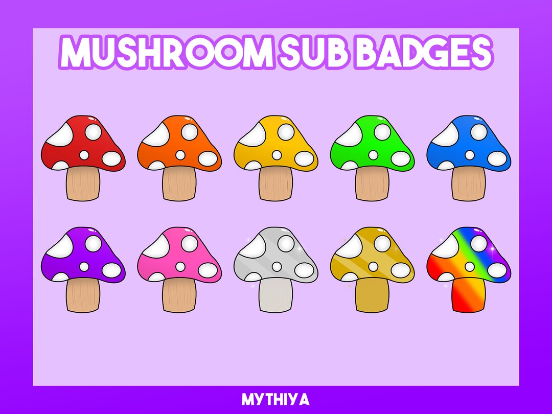 Mushroom Sub Badges - Etsy