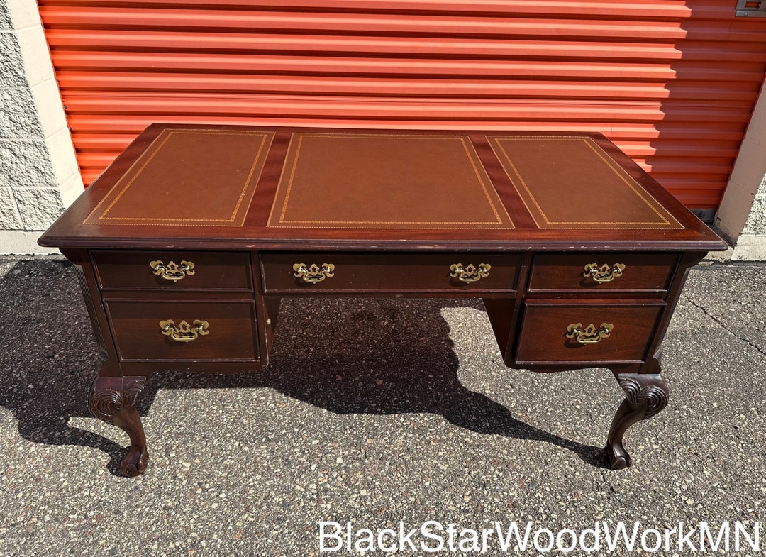Pick Your Color! Vintage Sligh Executive Desk #2 | Mahogany Finish ...