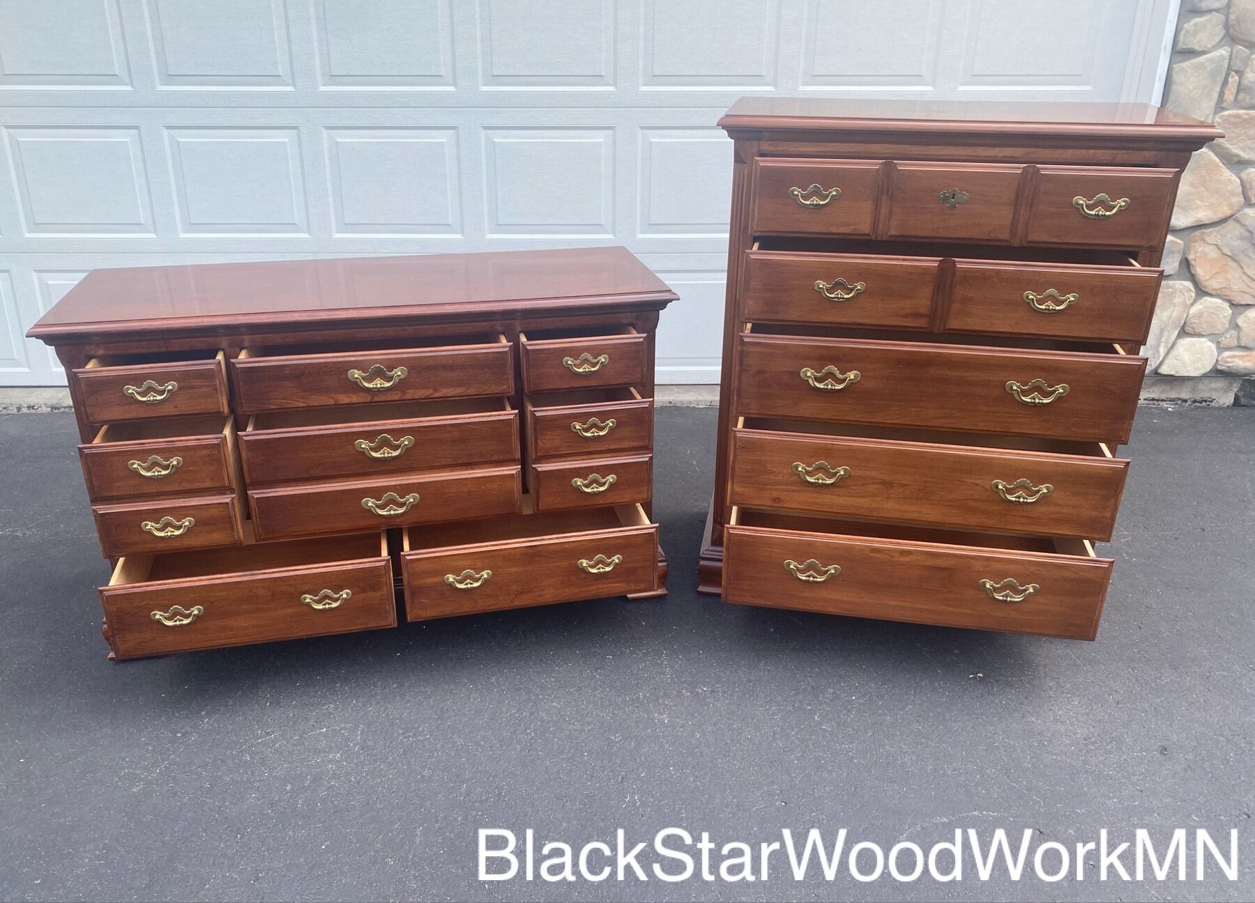 Gorgeous Set of 2 Thomasville Solid Cherry Dressers Collector ...