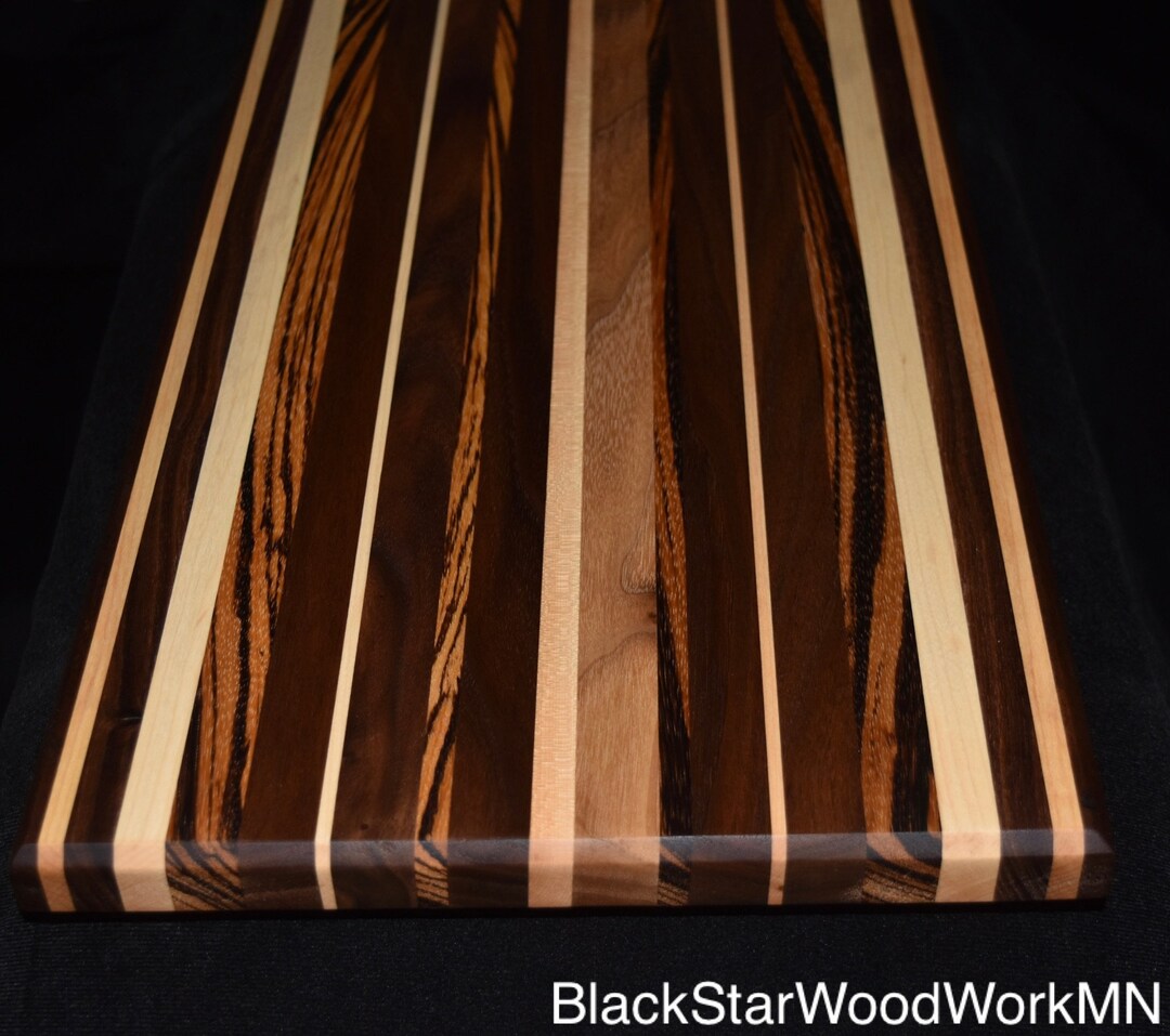 Make to Order Edge Grain Cutting Board Black Walnut Maple Zebrawood - Etsy