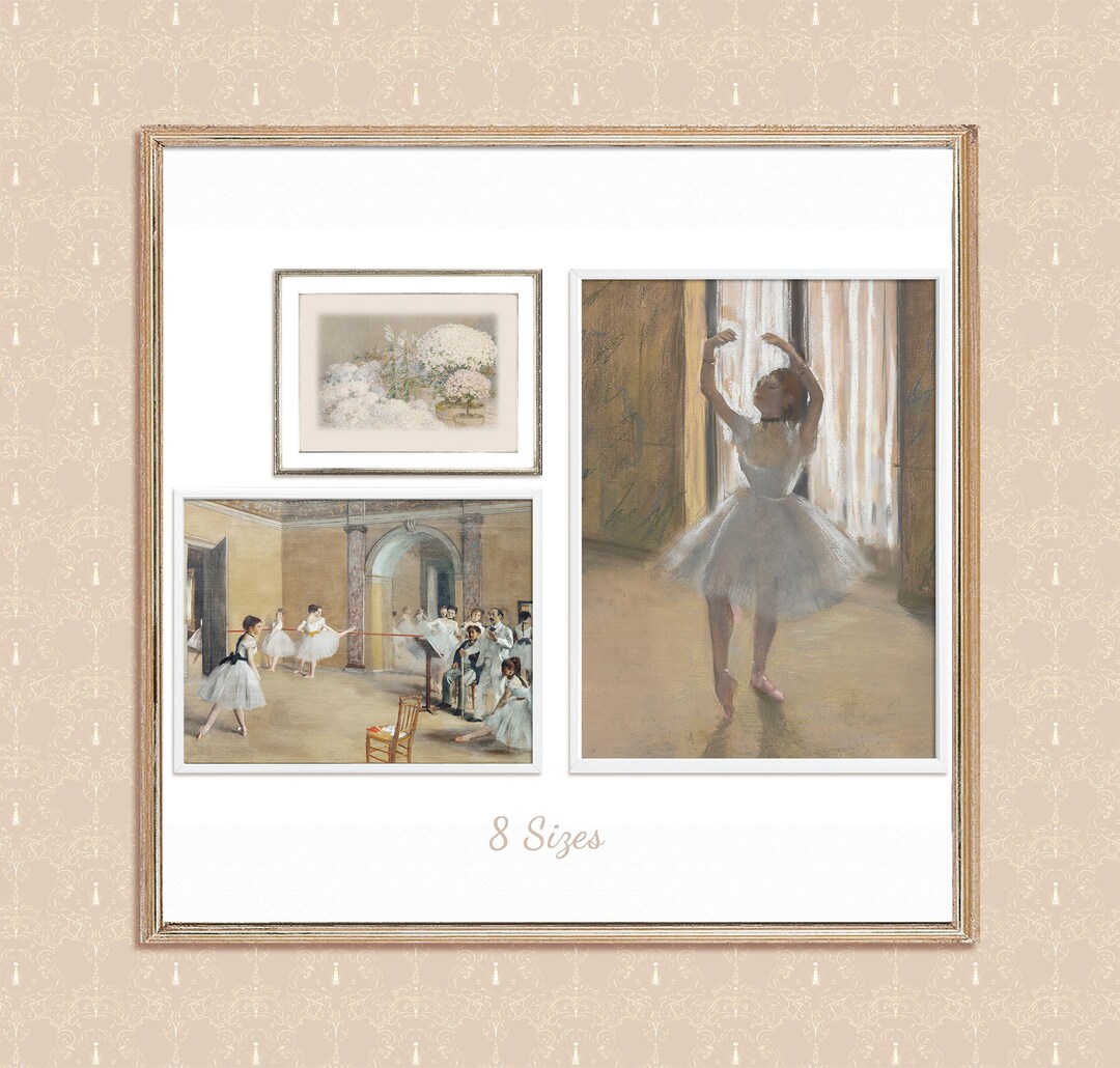 Elegant Ballet Prints Trio Ballerina Dance Art Prints Set Degas ...