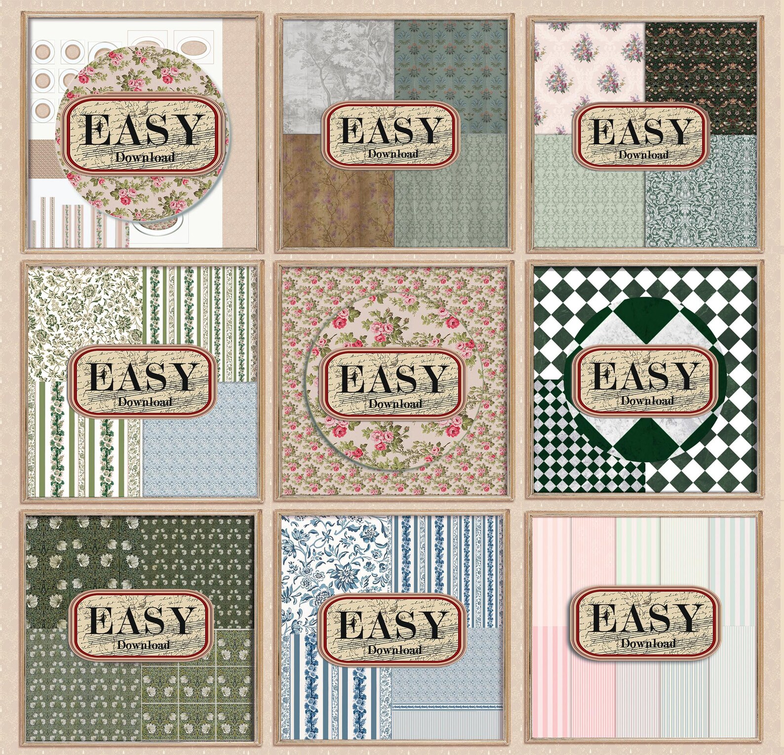 William Morris Dollhouse Rug Prints, Miniature Flooring (digital ...