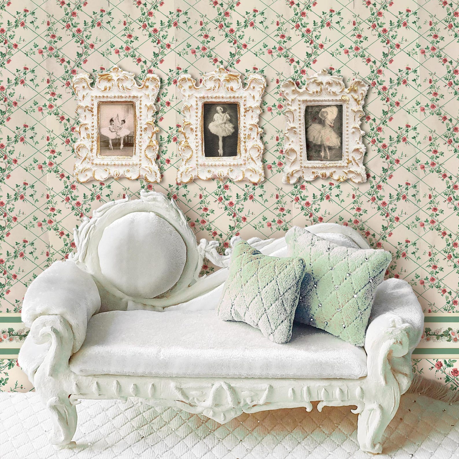 Dollhouse Wallpaper: Vintage Floral Miniature Prints (digital Download ...