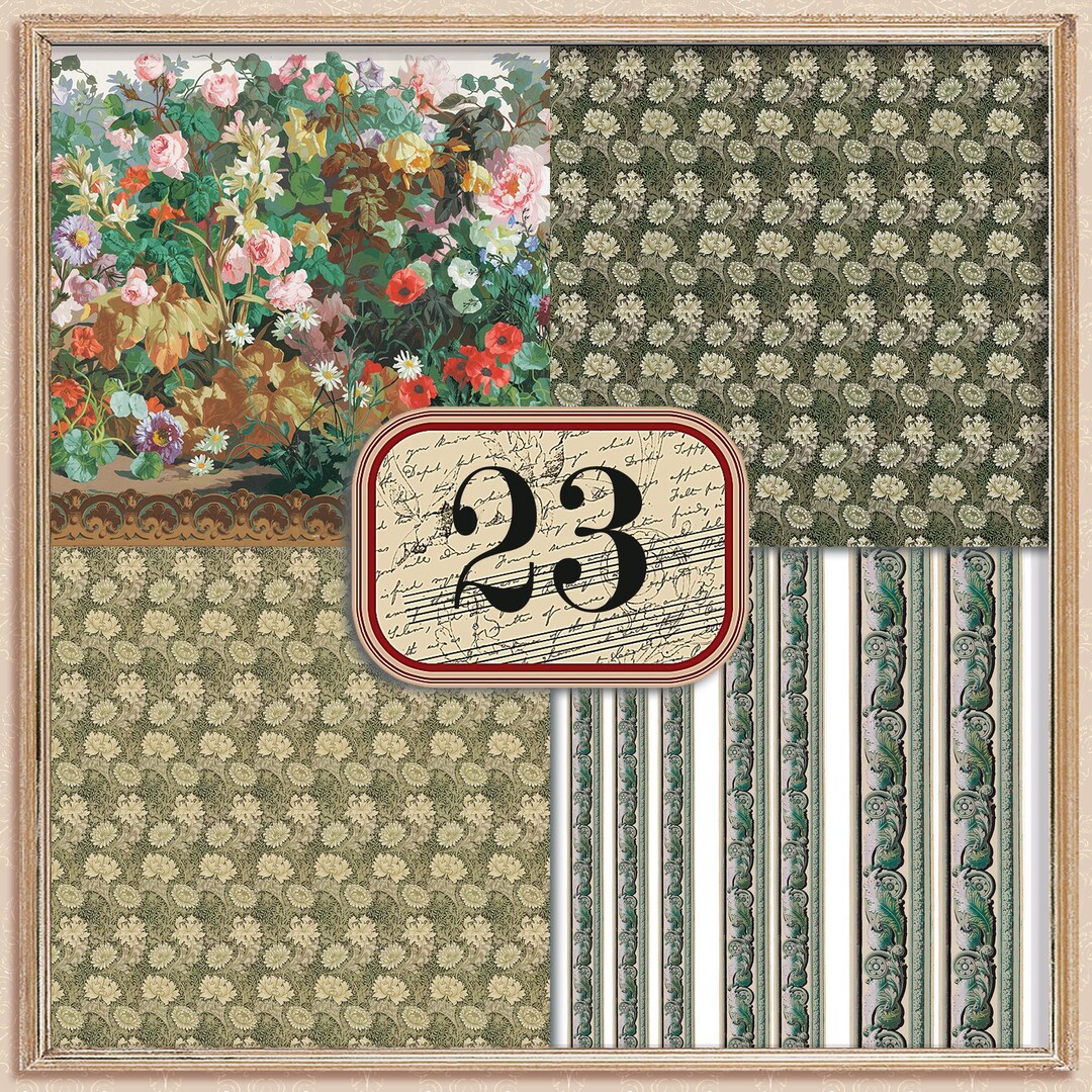 23 William Morris Dollhouse Wallpaper Green 1 : 12 Scale Printable Doll ...