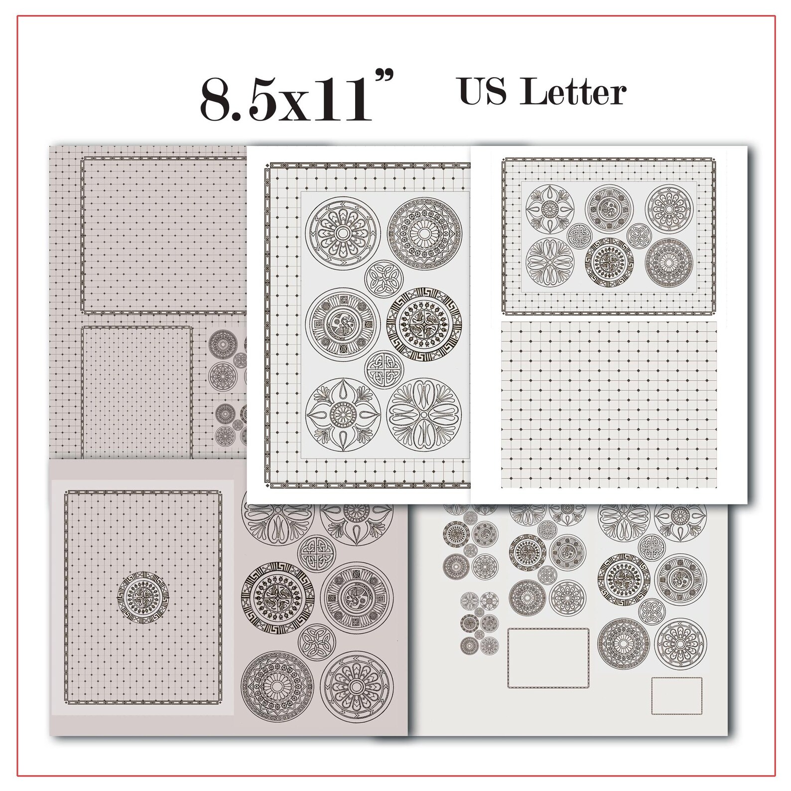 Dollhouse Tile Flooring: Green Prints, 1∶12 Scale (digital Download) - Etsy