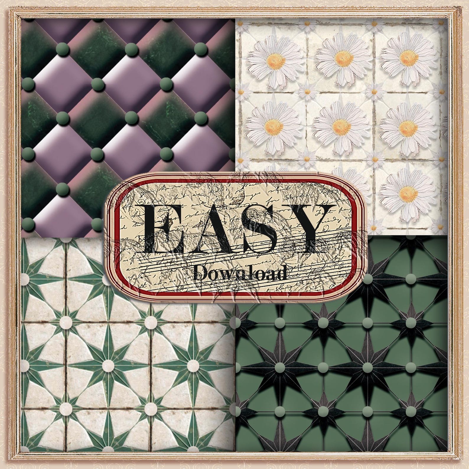 DOLLHOUSE Flooring Tiles Printable Floor 11x17" A3 Prints Easy Download ...