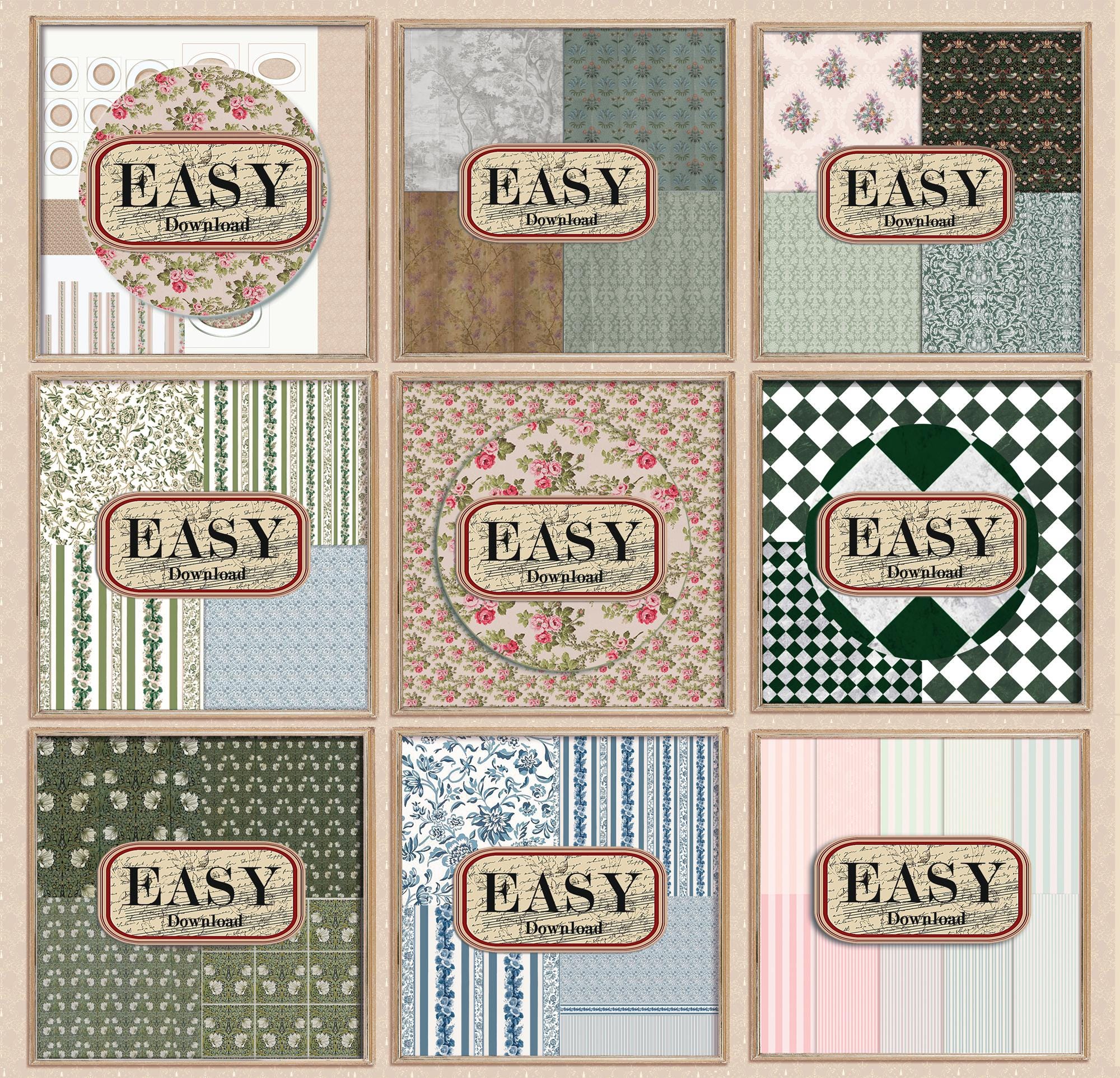 DOLLHOUSE Flooring Tiles Printable Floor 11x17" A3 Prints Easy Download ...