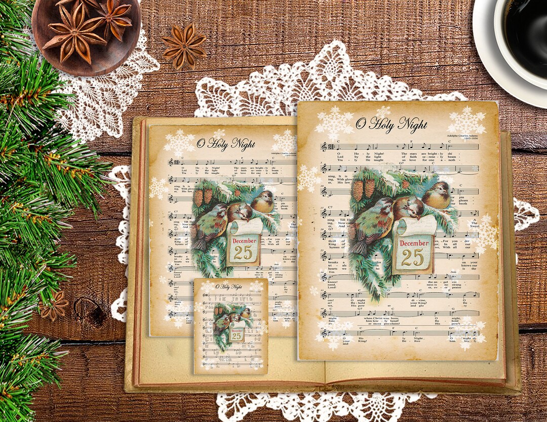 Vintage Christmas Music Sheets Christmas Song Sheet Prints Digital ...